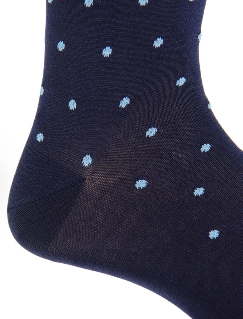 Classic Navy w/ Sky Blue Dot Socks – shopnortons